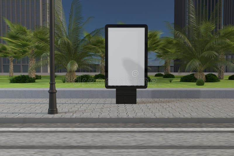 Mupi Sign Roadside Signage Mockup Stock Illustration - Illustration of ...