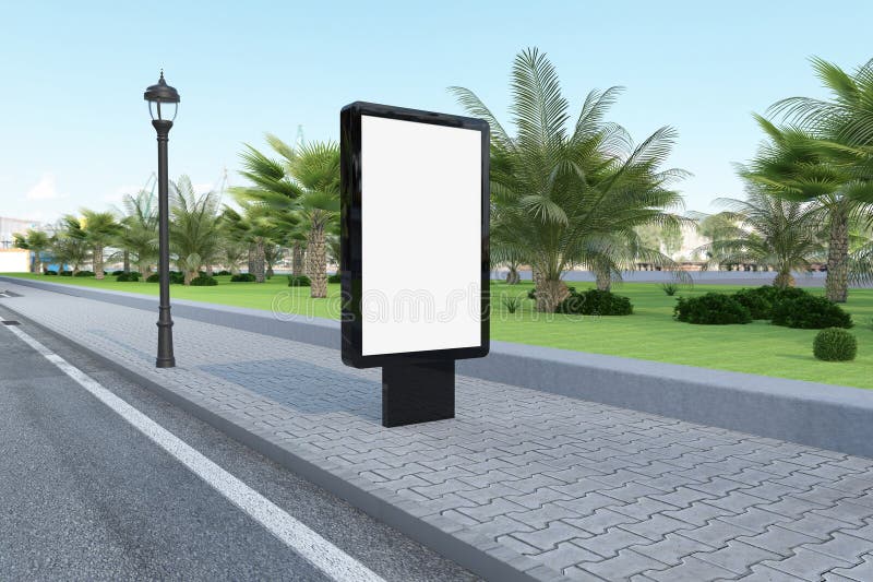 Mupi Sign Roadside Signage Mockup Stock Illustration - Illustration of ...