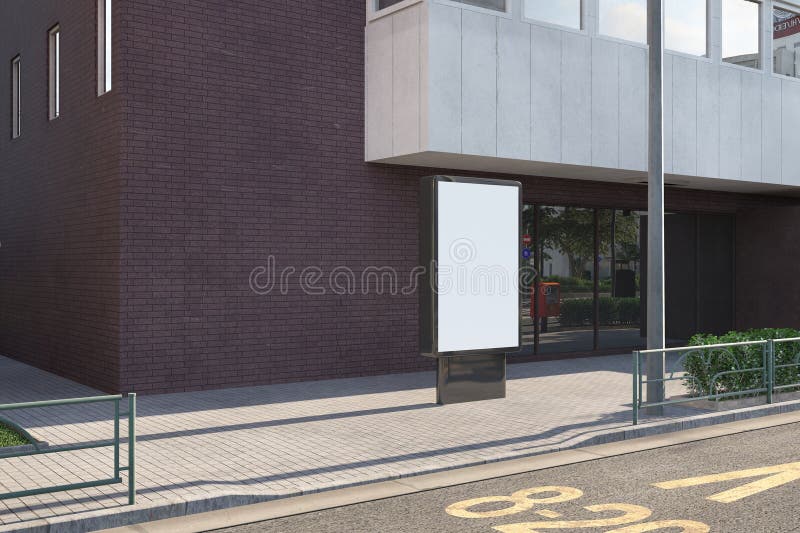 Mupi Sign Roadside Signage Mockup Stock Illustration - Illustration of ...