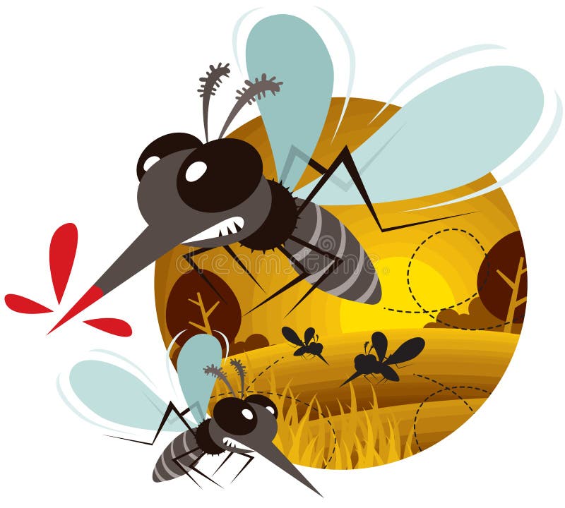 Insect, vlieg en mug vector illustratie. Illustration of vector - 45460000