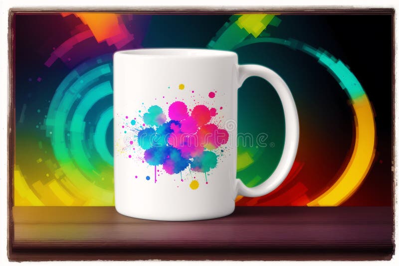 A Mug with an Abstract Design on it. a Mug of Artistic Intrigue Stock ...