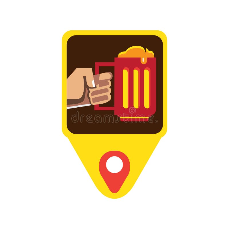 Mug of Beer Button. Vector Illustration Decorative Design Stock Vector ...