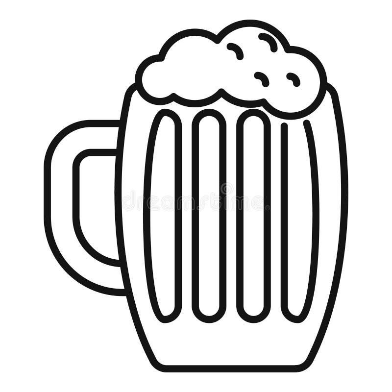 Mug of Beer with Foam Drawing Minimalist Illustration Stock ...