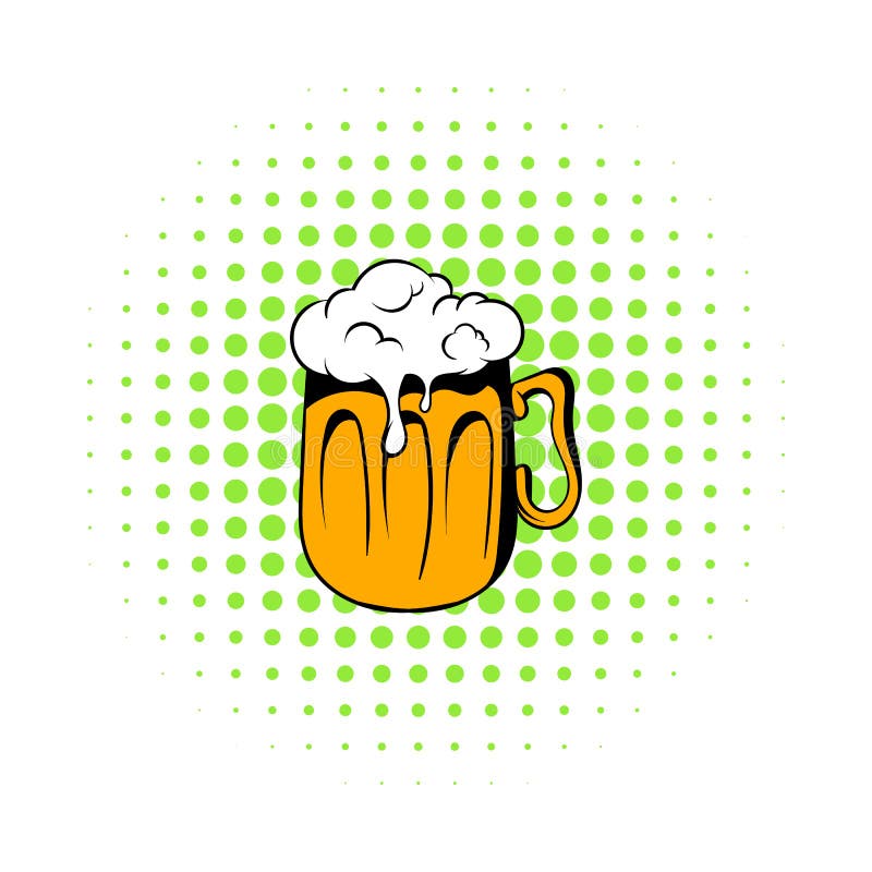 Mug of Beer Icon, Comics Style Stock Vector - Illustration of icon ...