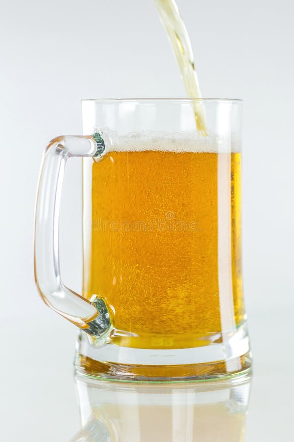 Mug of Beer Isolated on White. Stock Photo - Image of bubble, alcohol ...