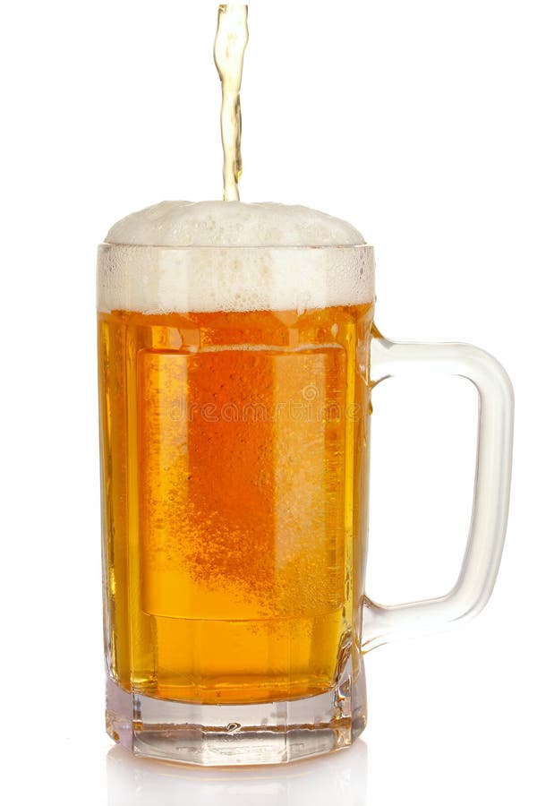 Mug of beer isolated stock image. Image of booze, bright - 20130279