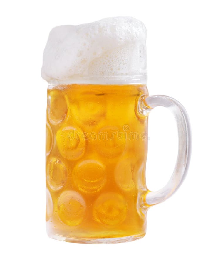 Mug of Beer Isolated on White Background Stock Image - Image of white ...