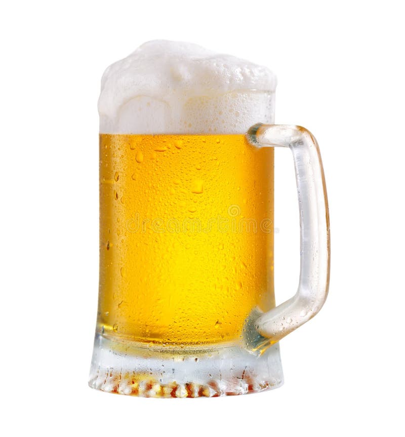 Mug of Beer Isolated on White Background Stock Image - Image of ...