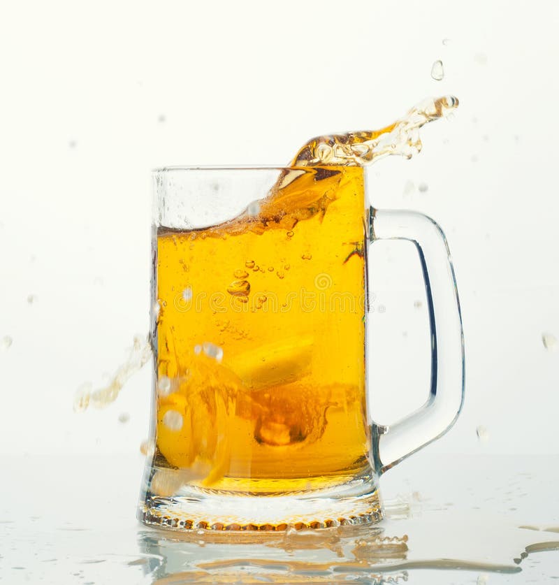 Mug of beer stock photo. Image of splash, closeup, white - 39349426