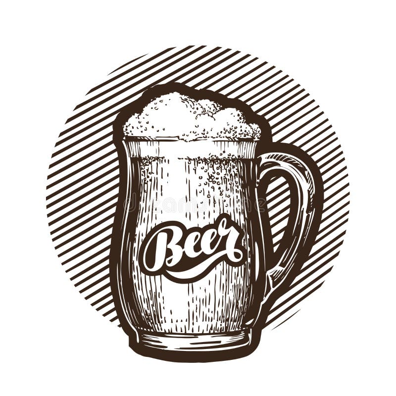 Mug of Beer Symbol. Cold and Fresh Ale Icon Stock Vector - Illustration ...