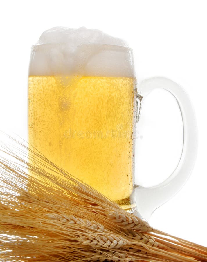 Mug of beer and wheat stock photo. Image of filled, drink - 5260050
