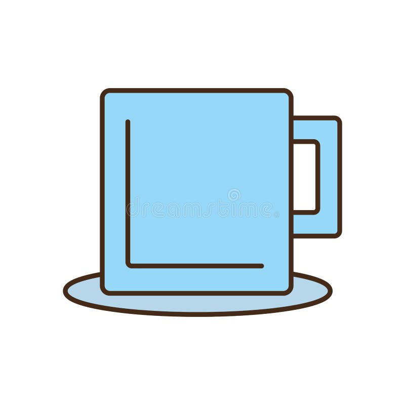 Mug Beverage Hot Capuccino Tea Plate Stock Vector - Illustration of ...