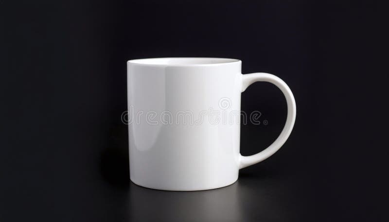Mug on Black Background Creating a Sleek and Modern Visual Appeal Stock ...