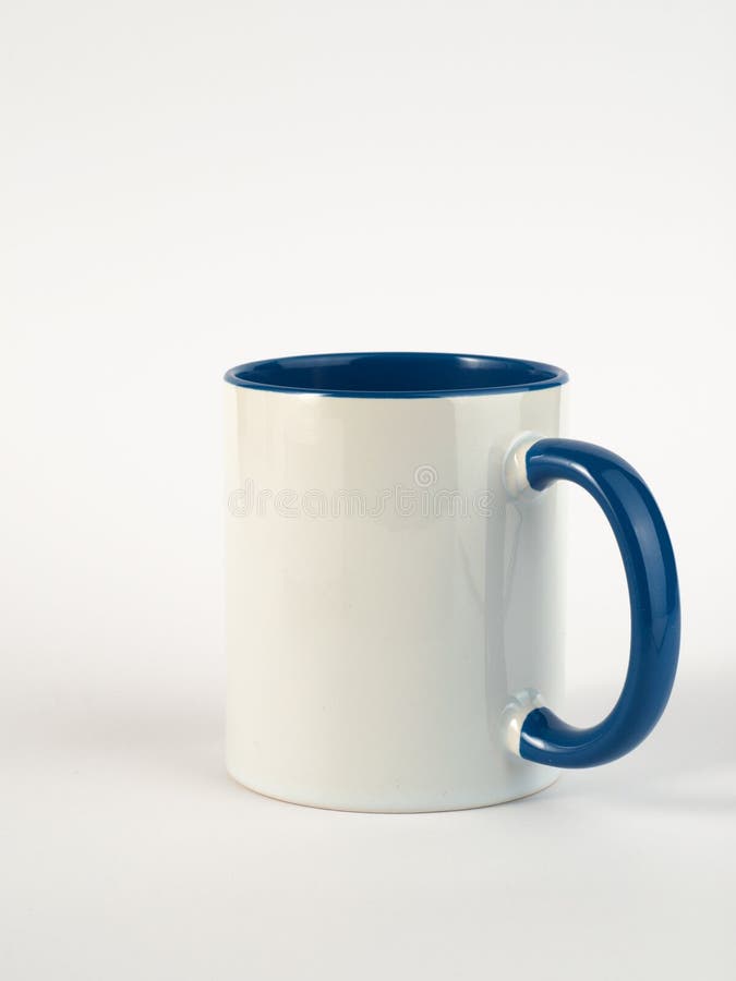 Two-tone 11oz Mug on Isolated Background. Mug with Blue Handle and ...