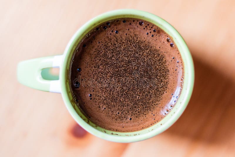 Mug Full of Black Coffee, View from Top Down Stock Photo - Image of ...
