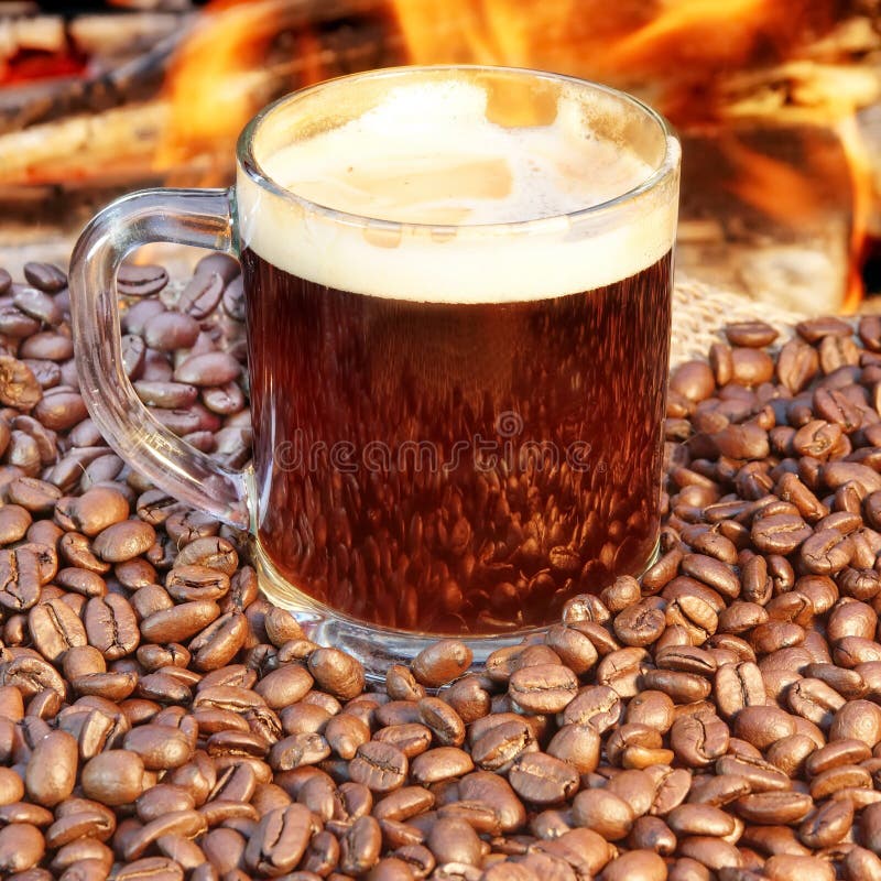 A mug of hot coffee stock photo. Image of fireside, cozy - 41195170