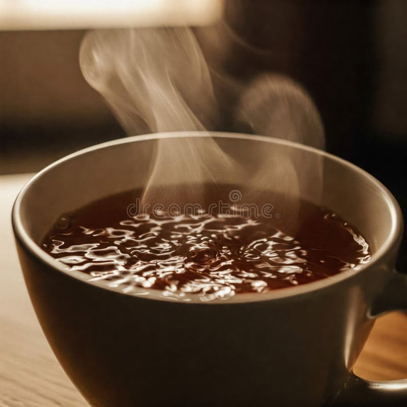 A Mug of Hot Tea, from Which Steam Rises. Stock Image - Image of aroma ...