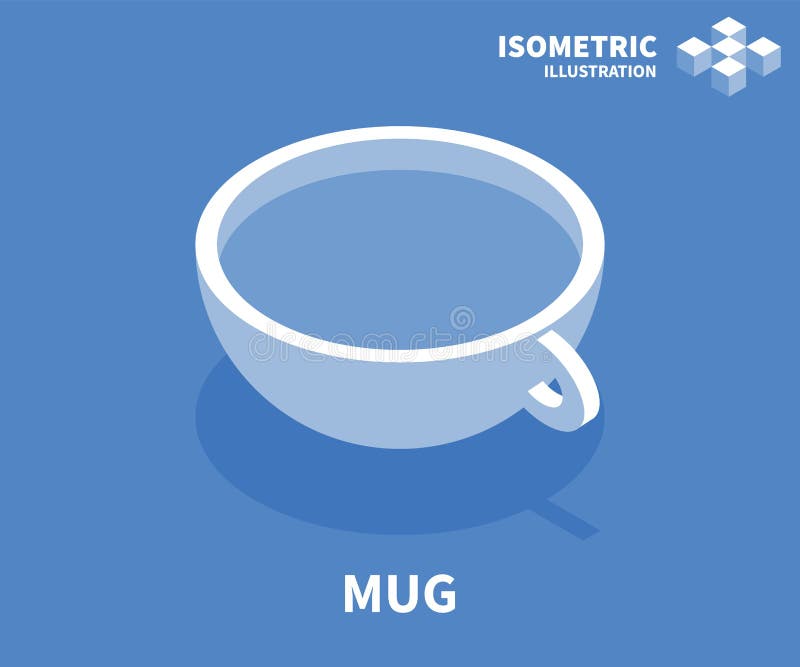 Mug Icon. Isometric Template for Web Design in Flat 3D Style Stock ...