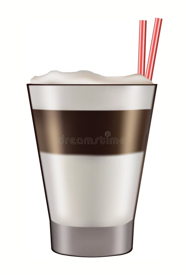 Mug of layered caffe latte stock vector. Illustration of sweet - 32886785