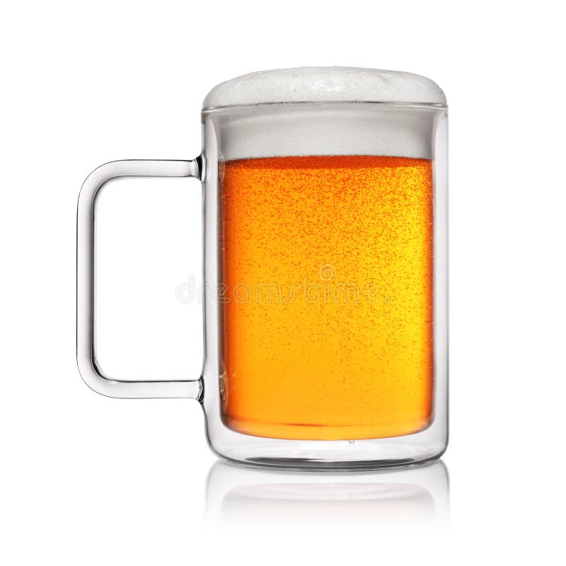 Mug of Light Yellow Beer Isolated on White Stock Photo - Image of ...