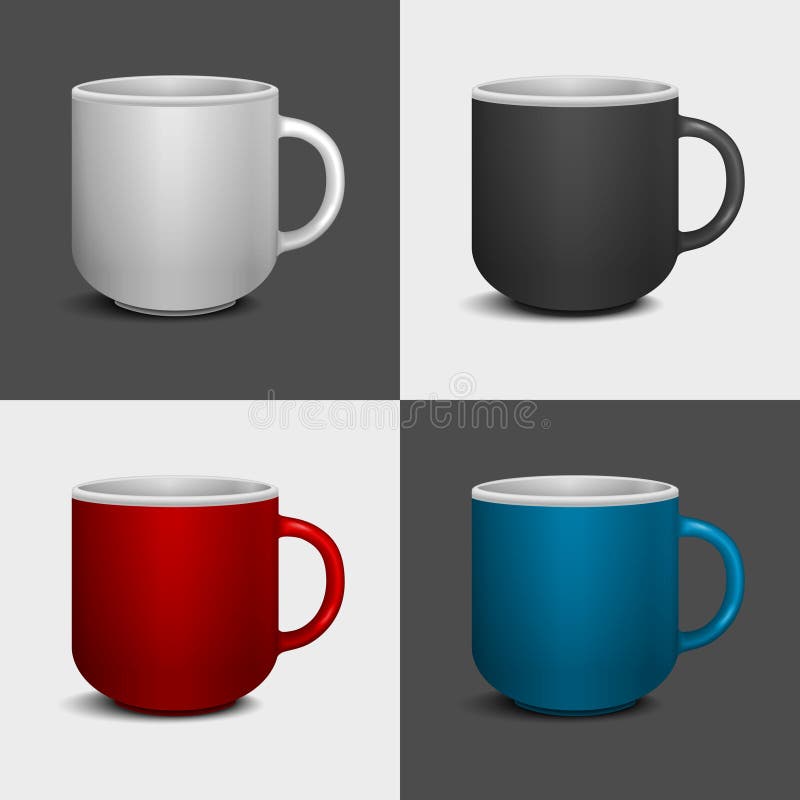 Mug Mock Up Vector Template Easy To Change Colors Stock Vector ...