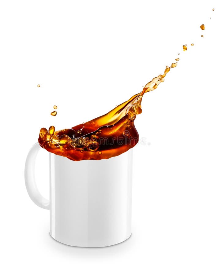 Cup of spilling coffee stock image. Image of motion, background - 26319871