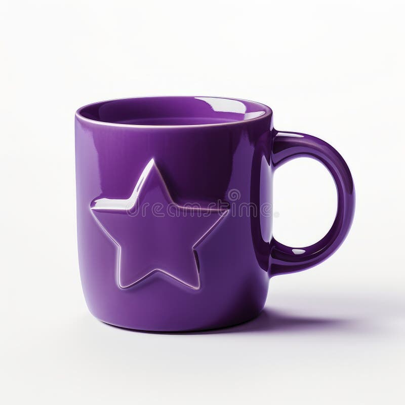Purple Star Mug Mock Up with Realistic Attention To Detail Stock ...