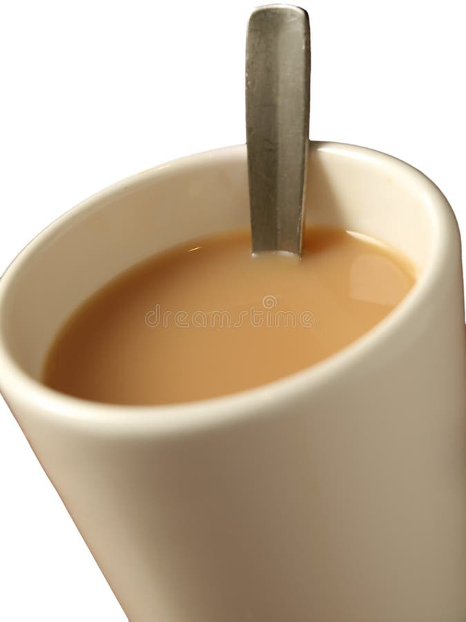 Mug with tea and spoon stock photo. Image of spoon, porcelain - 4020930