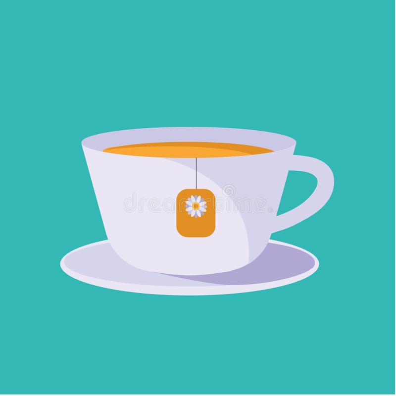 Mug with Tea and Steam in a Flat Style Stock Illustration ...