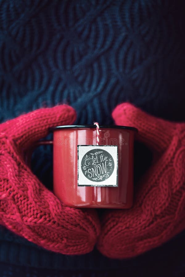 Mug of Tea in Woollen Mittens Stock Photo - Image of wool, woollen ...