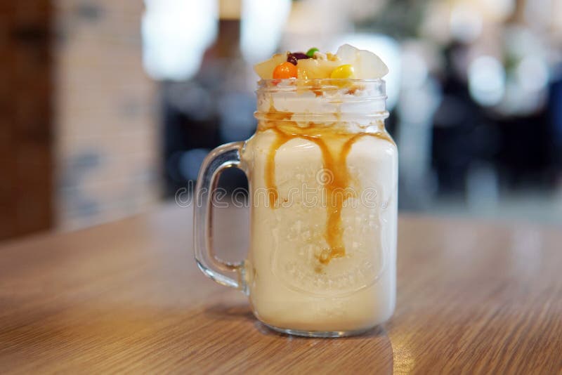 Mug with Whipped Cream Cocktail at the Bar Stock Image - Image of drink ...