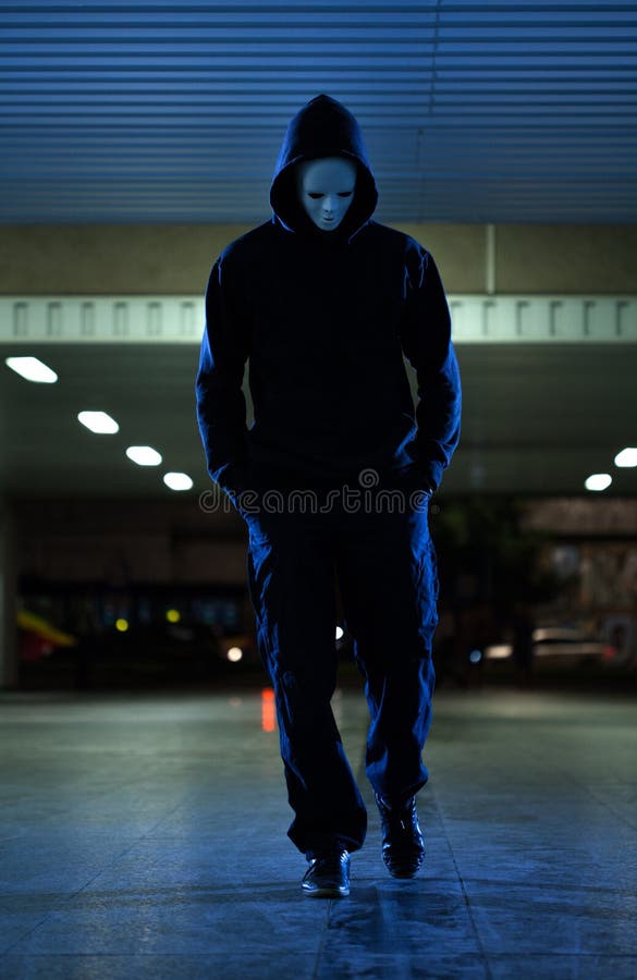 Mugger Wearing Mask at Night Stock Image - Image of railway, city: 45620941