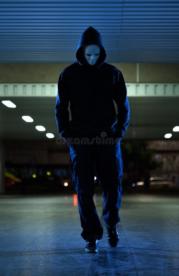 Mugger Wearing Mask at Night Stock Image - Image of railway, city: 45620941