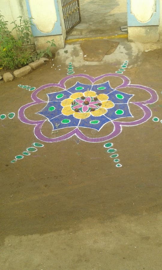 Muggu stock image. Image of sankranthi, home, festival - 161434201