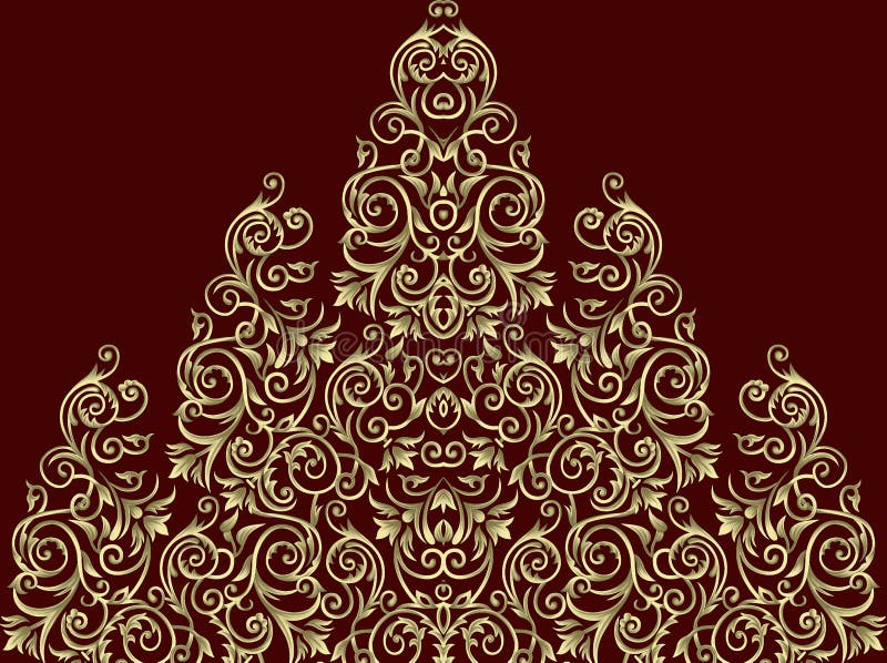 Mughal Art Work.indian Traditional Antique Gold Border. Stock ...