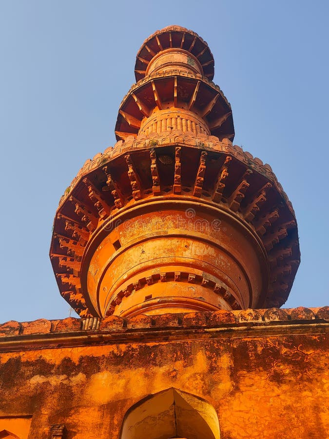 Mughal Minaar Design in India Stock Image - Image of exterior, arch ...