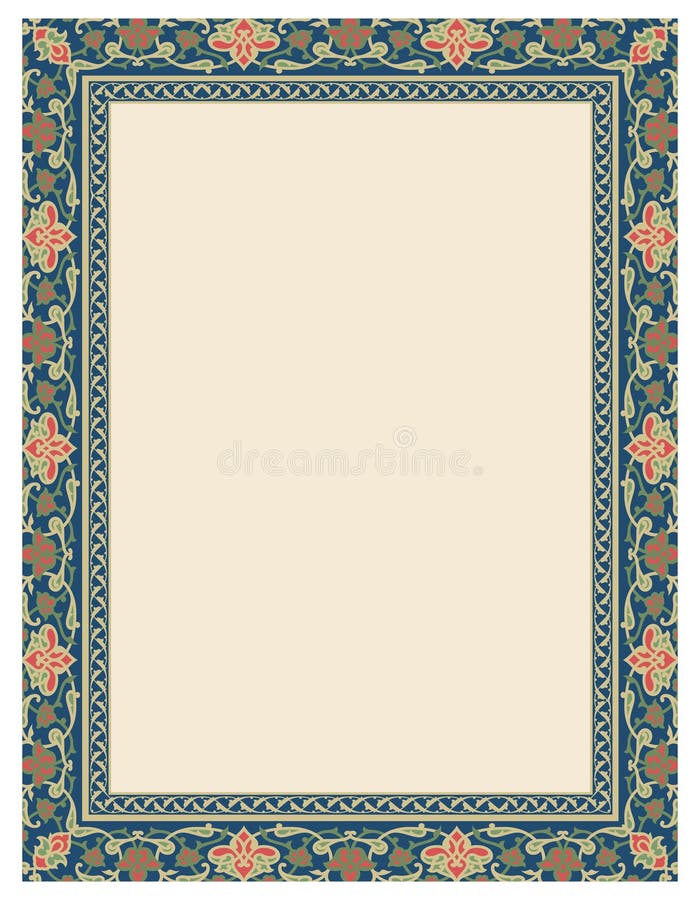 Vector Vintage Border Frame Pattern in Eastern Style. Ornate Element ...