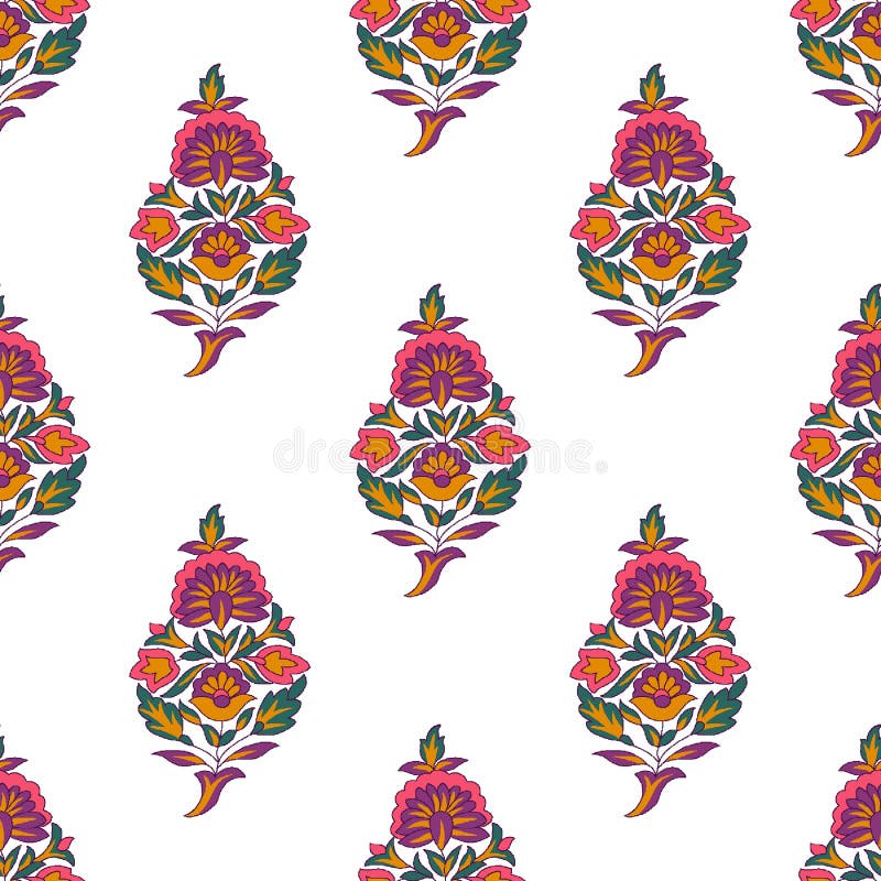 MUGHAL MOTIF SEAMLESS PATTERN Stock Illustration - Illustration of ...