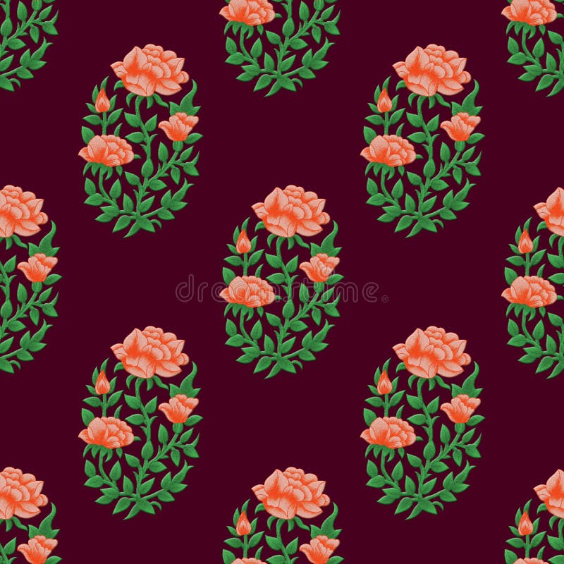 MUGHAL MOTIF SEAMLESS PATTERN Stock Illustration - Illustration of ...