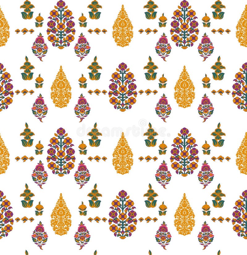 Mughal Motif Seamless Pattern Stock Illustrations – 4,612 Mughal Motif ...