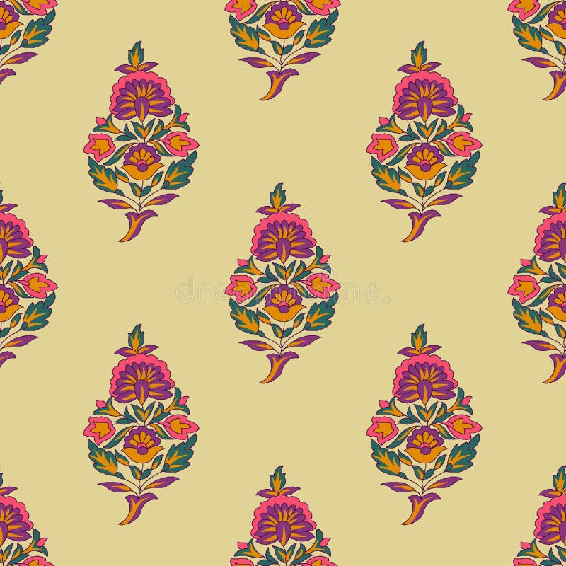 MUGHAL MOTIF SEAMLESS PATTERN Stock Illustration - Illustration of text ...