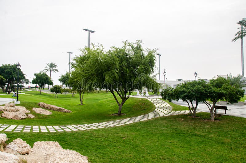 Muglina Unit Park, Doha, Qatar Stock Image - Image of park, beautiful ...