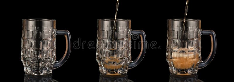 Mugs of beer stock photo. Image of cold, drop, amber - 82618202