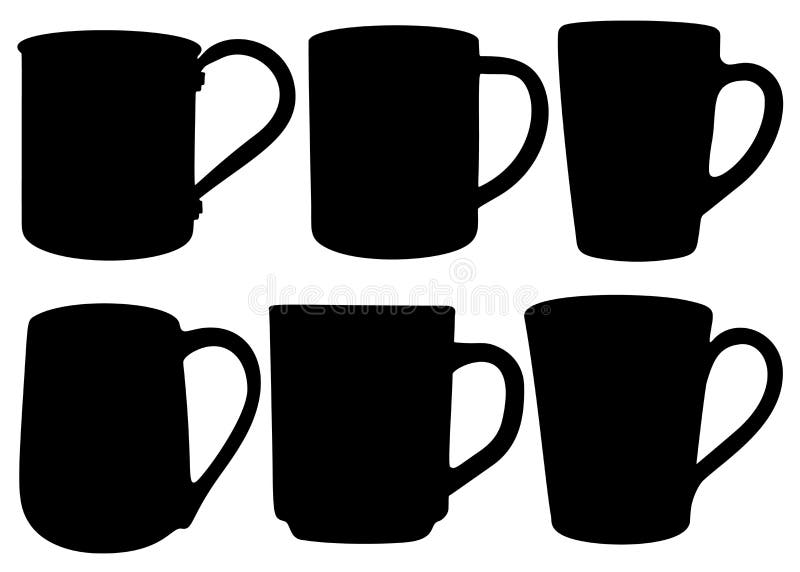Mugs of Different Sizes and Shapes in the Set Stock Vector ...