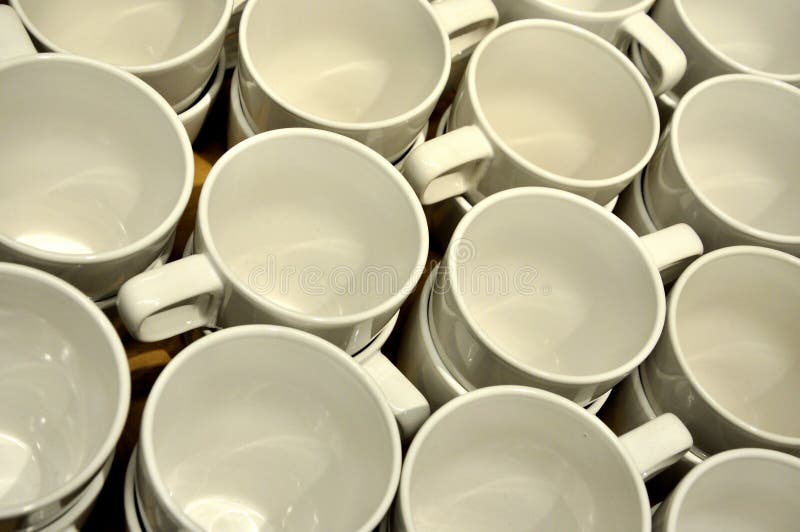 Mugs in formal alignment stock photo. Image of design - 16568742