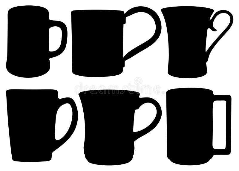 Mugs Large and Small, Simple and Delicate in the Set Stock Vector ...