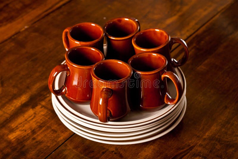 Mugs Plates Stack stock photo. Image of plates, glass - 19642328
