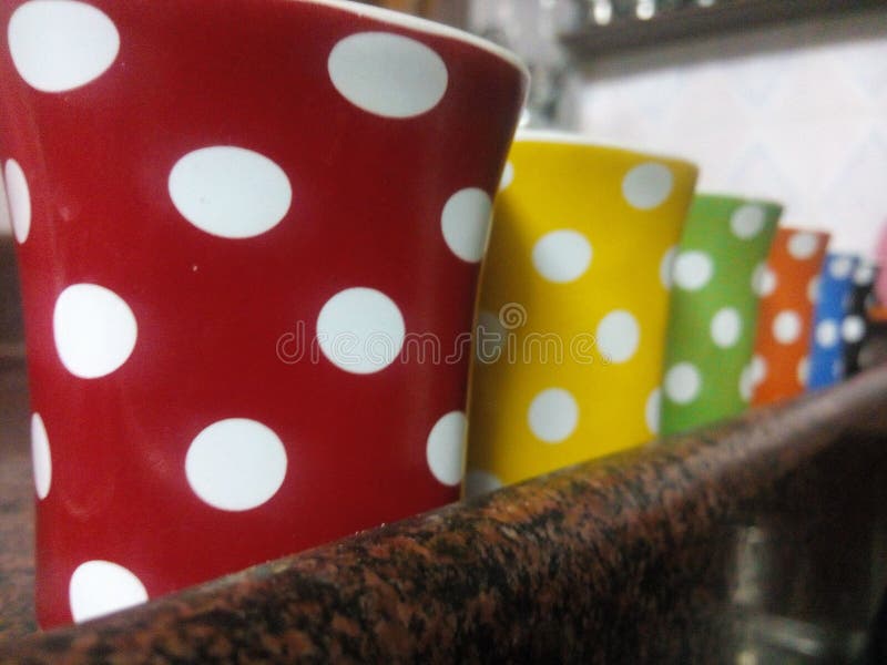 Mugs row stock image. Image of colourful, coffey, mugs - 97450925