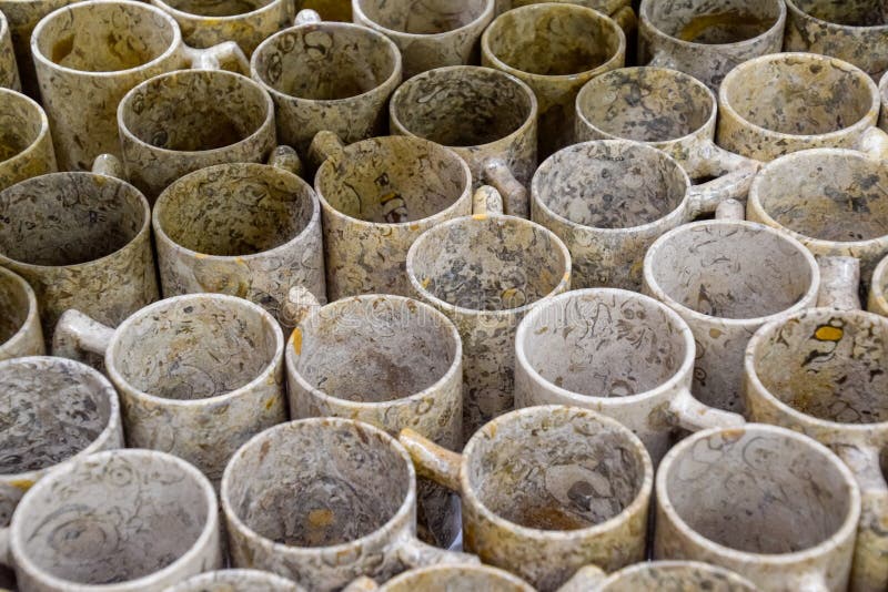 A Mugs of Stone, Stone Products, Stone Carving Stock Image - Image of ...