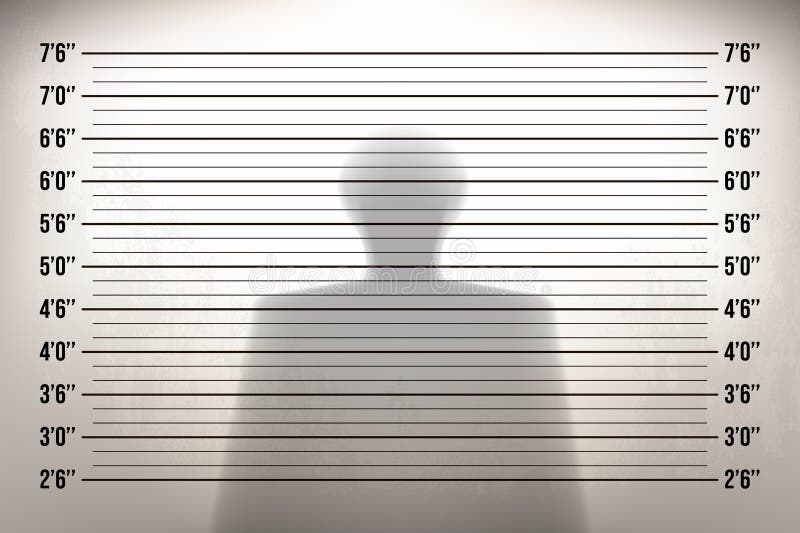 Mugshot in a Police Station with a Shadow of Man Stock Vector ...